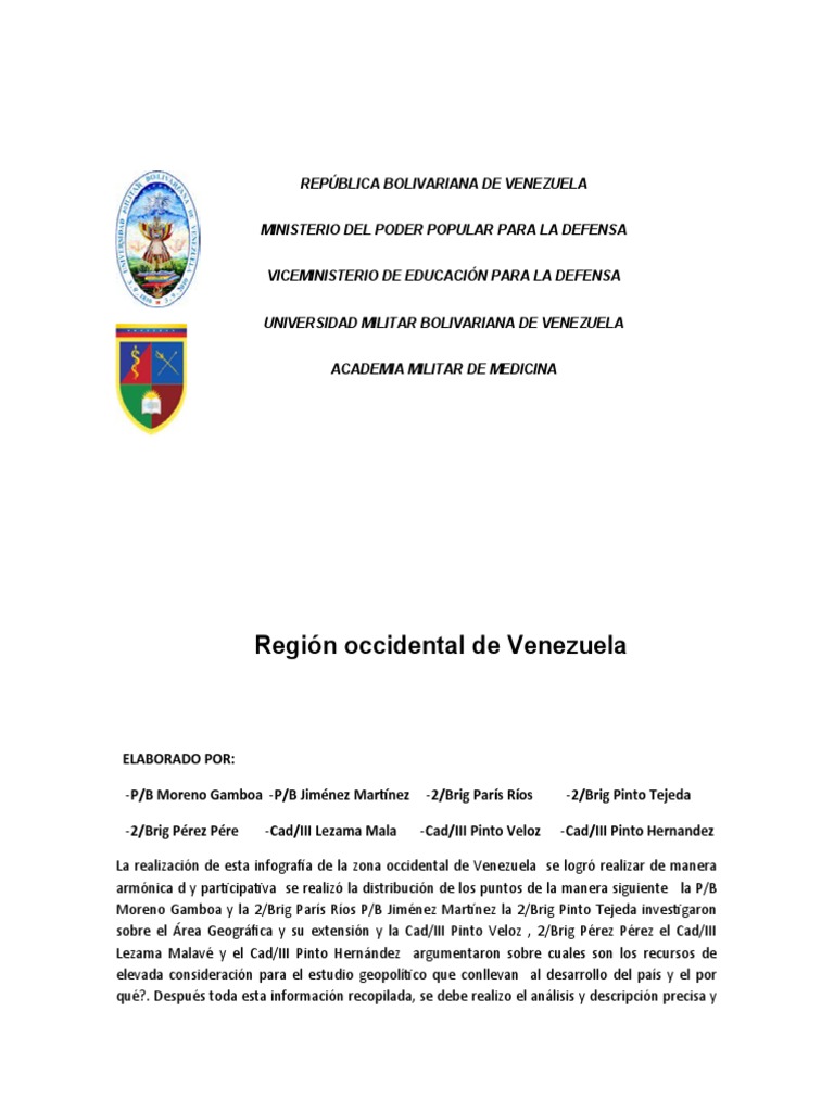 Región Occidental de Venezuela PORTADA | PDF