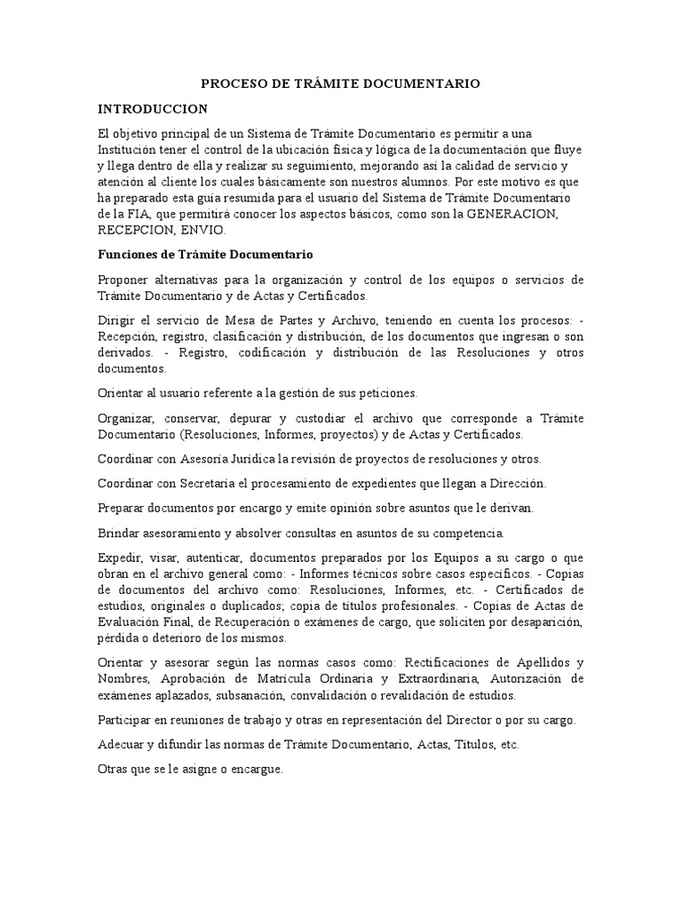 Proceso de Trámite Documentario | PDF | Gestión de registros | Informática