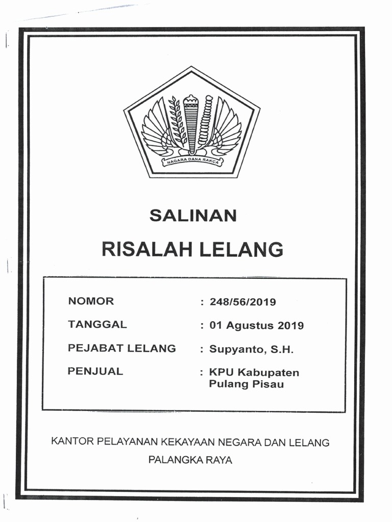 Contoh Risalah Lelang | PDF