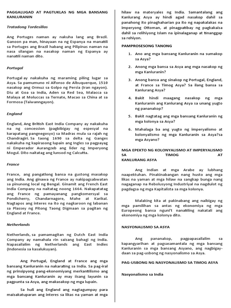 Paggalugad at Pagtuklas NG Mga Bansang Kanluranin | PDF