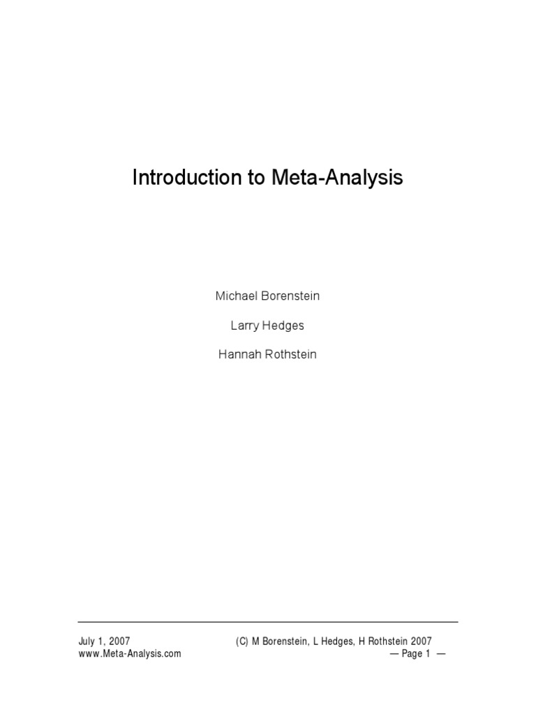 Introduction To Meta-Analysis | PDF | Meta Analysis | Effect Size