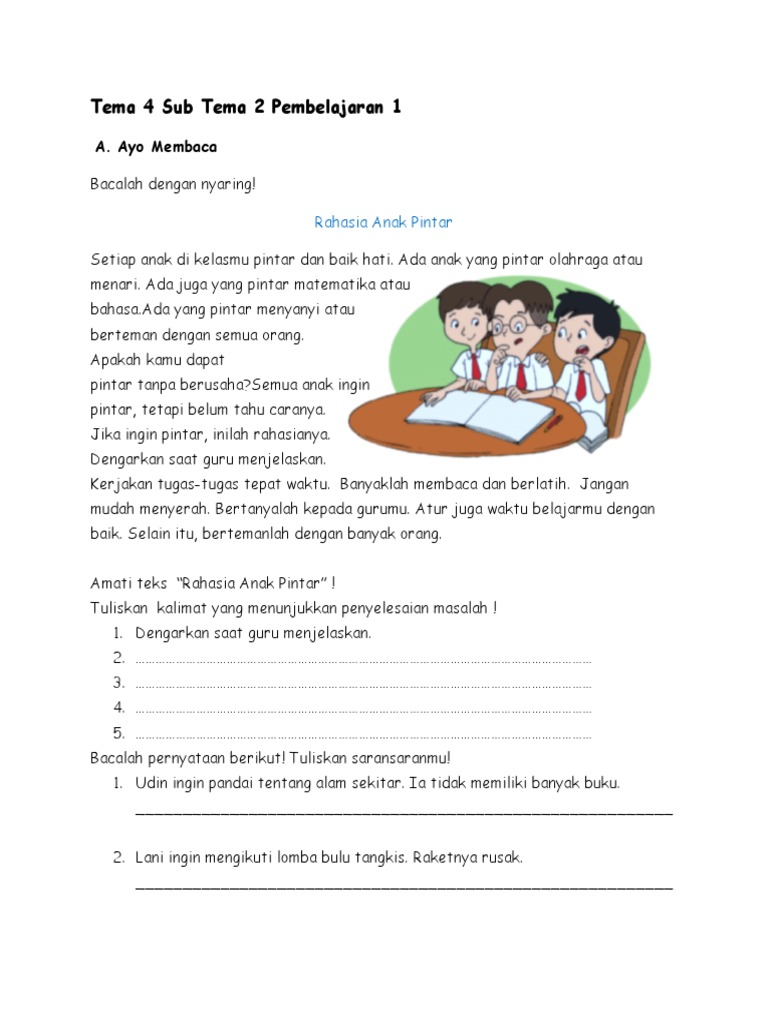 Tema 4 Sub Tema 2 Pembelajaran 1 | PDF