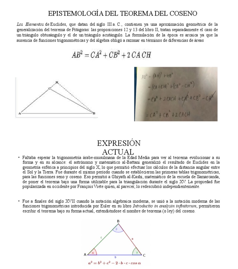 Epistemología Del Teorema Del Coseno | PDF