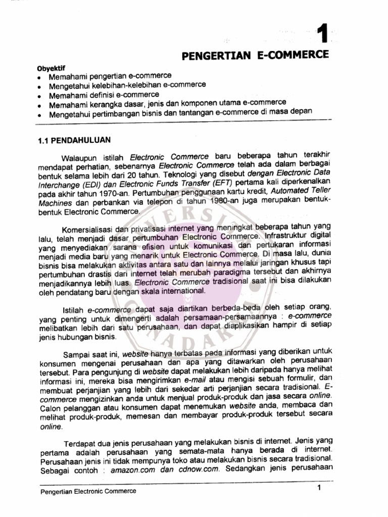 D.bab I Pengertian E Commerce | PDF