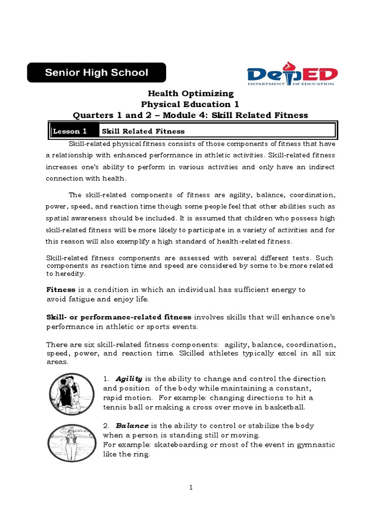 Skill-Related Fitness in PE Activities | PDF | Balance (Ability ...