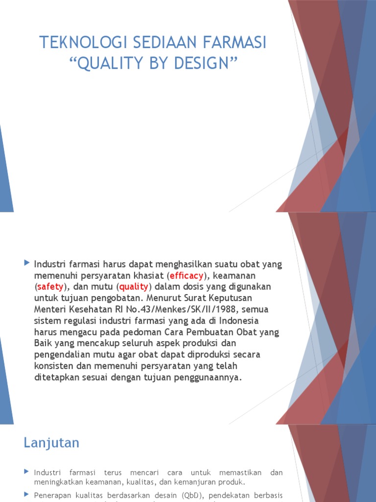 Penerapan Quality by Design di Farmasi | PDF | Teknologi & Rekayasa