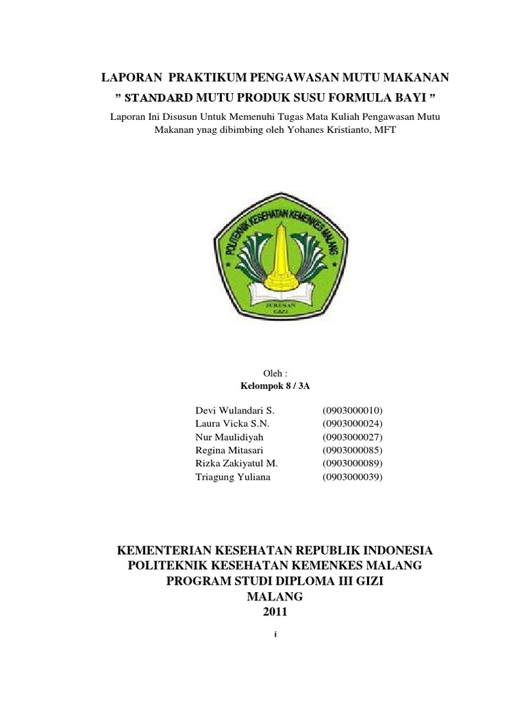 Standard Mutu Produk Susu Formula | PDF