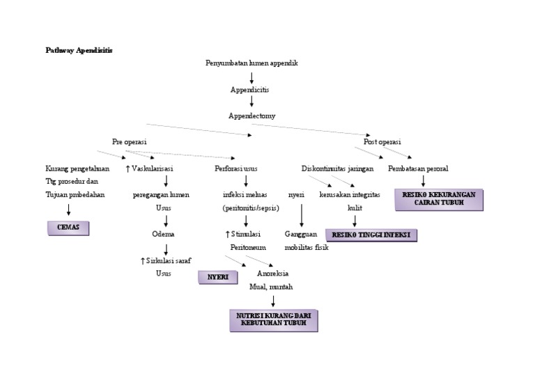 Pathway Apendisitis: Pre dan Post Operasi | PDF