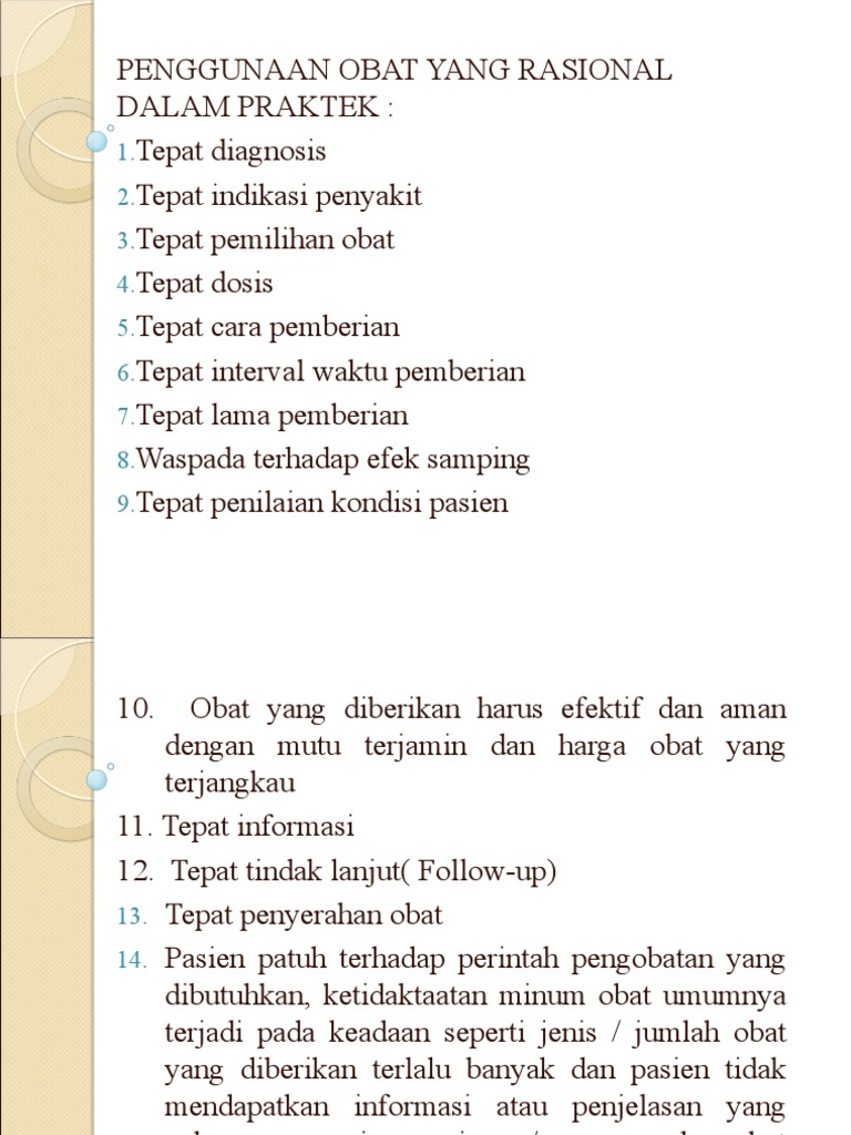 Penggunaan Obat Yang Rasional & Tidak Rasional | PDF