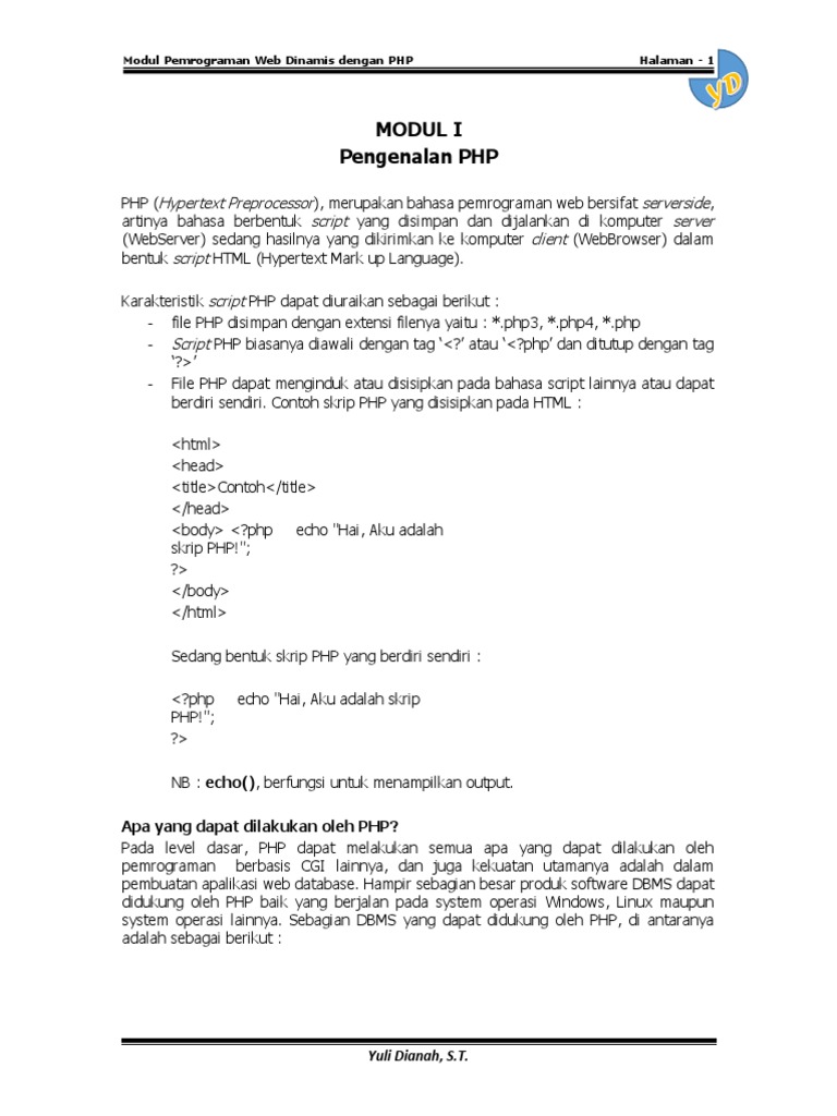 Pengantar PHP Dasar | PDF