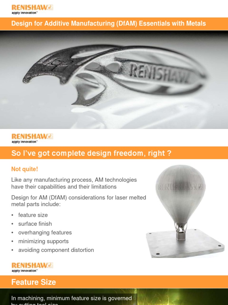 Design For Additive Manufacturing (Dfam) Essentials With Metals | PDF ...
