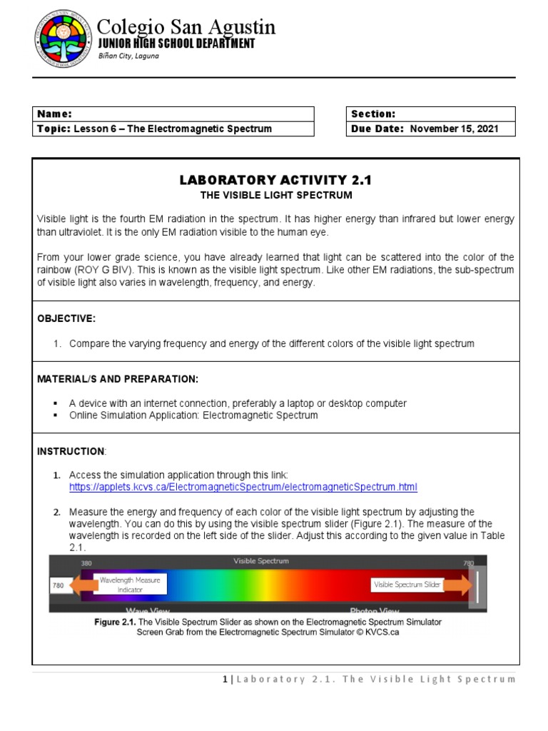 Exploring the Visible Light Spectrum | PDF | Electromagnetic Spectrum ...