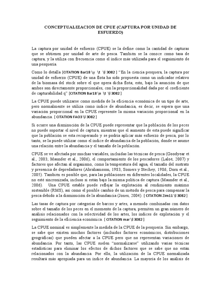 Conceptualizacion de Cpue | PDF | Pesquería