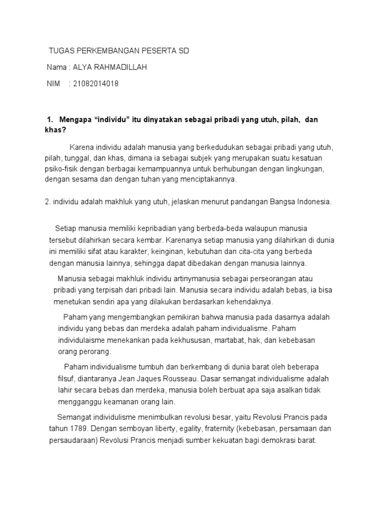 Soal Perkembangan Peserta Didik | PDF