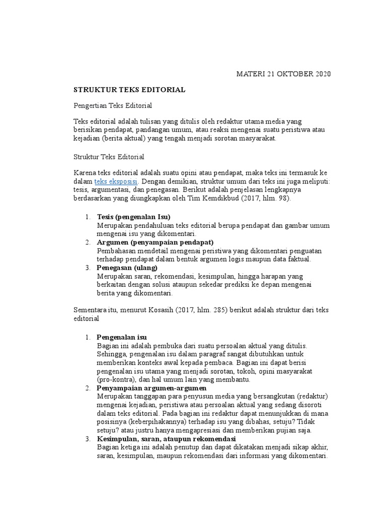 Struktur Teks Editorial Pdf