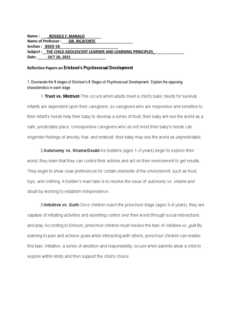 Understanding Erikson's Development Stages | PDF | Cognition | Youth