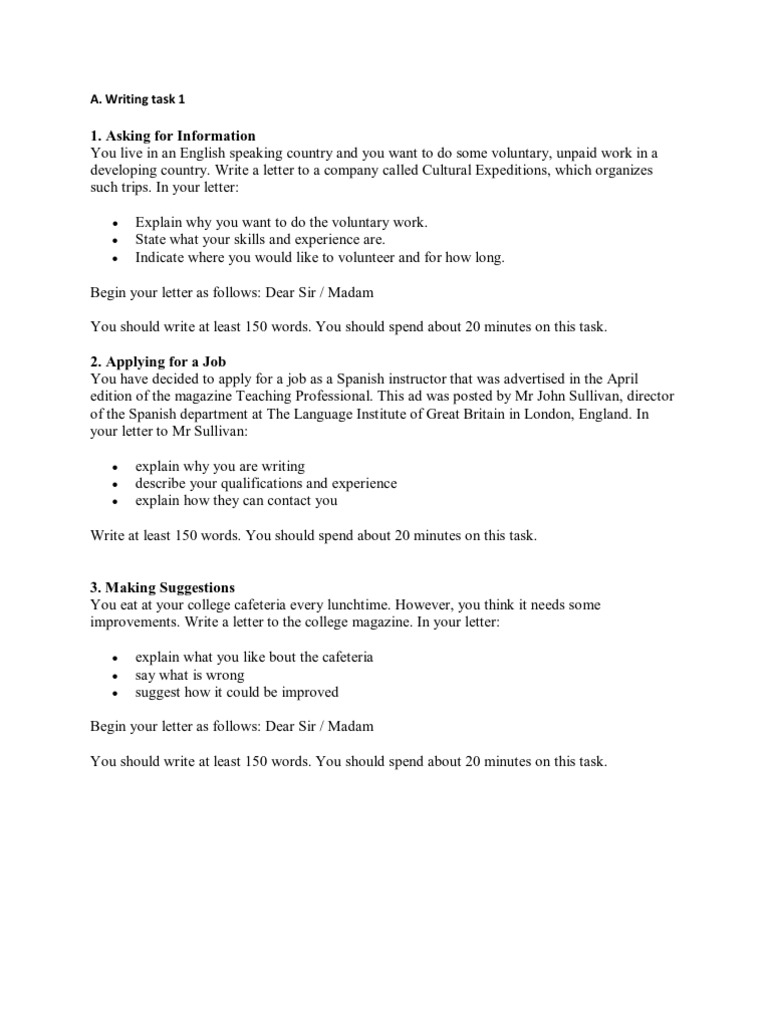 Ielts General Writing Task 1 | PDF