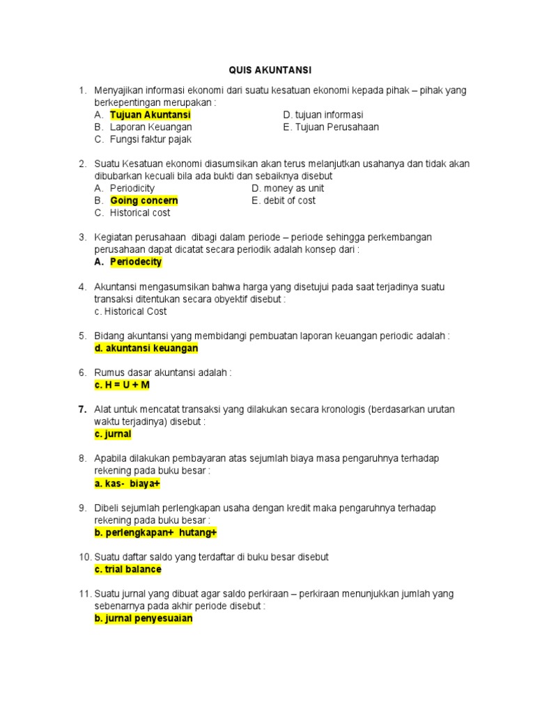 Quis Akuntansi | PDF