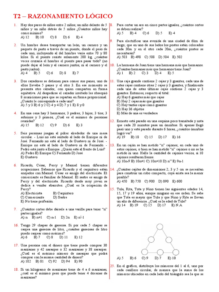 T2 - Razonamiento Lógico | PDF