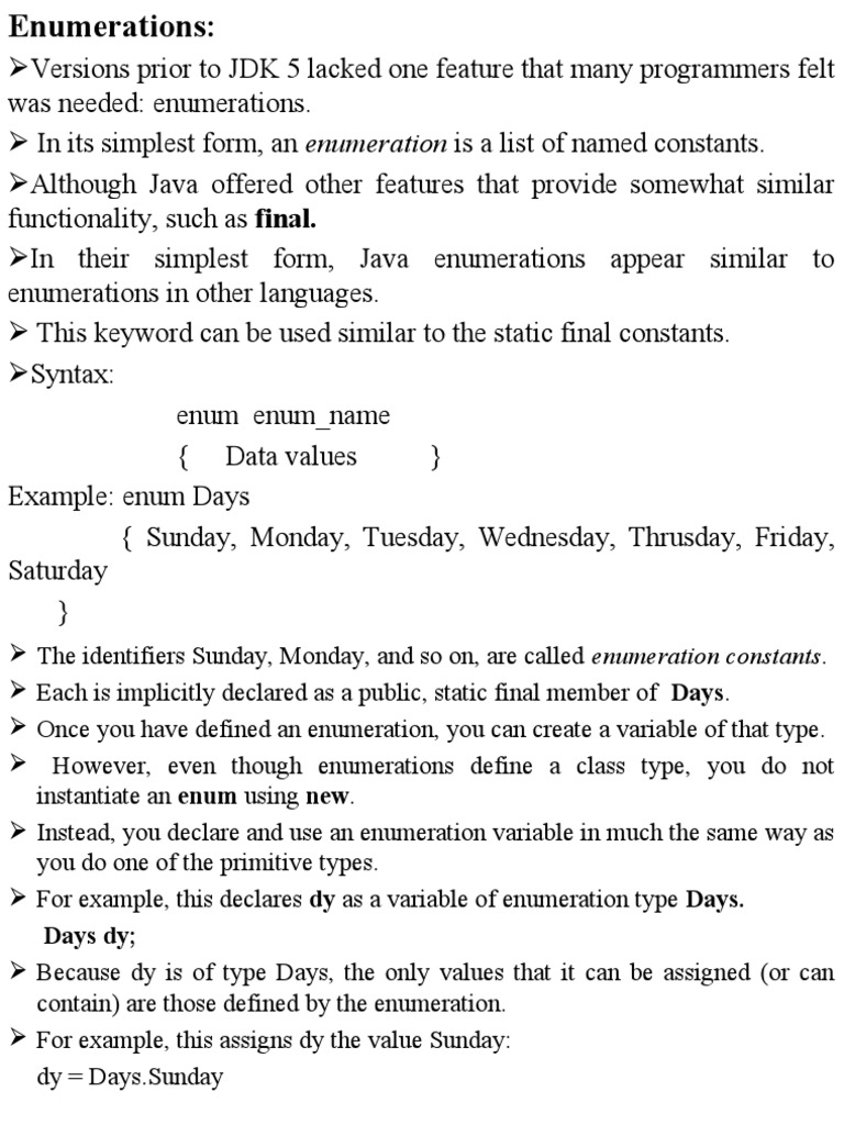 Java Enum | PDF | Data Type | String (Computer Science)