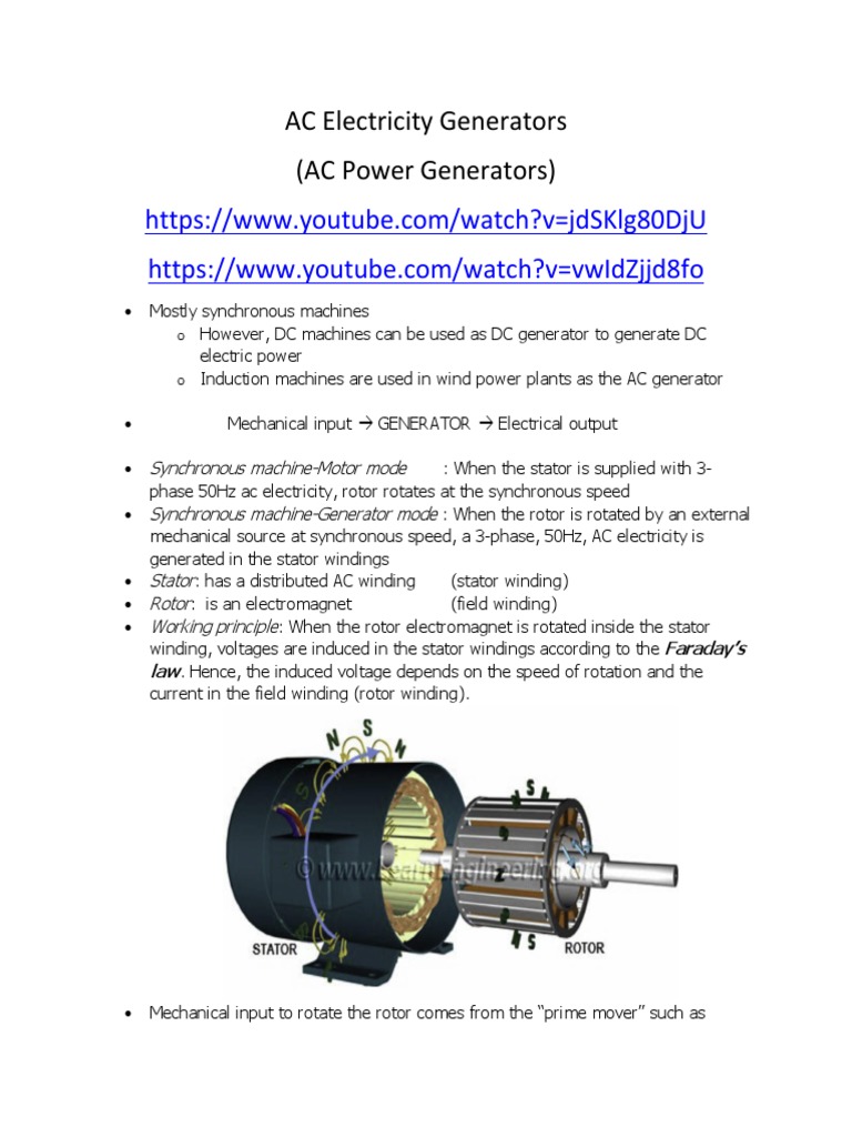 AC Electricity Generators Overview | PDF | Power Inverter | Electric ...