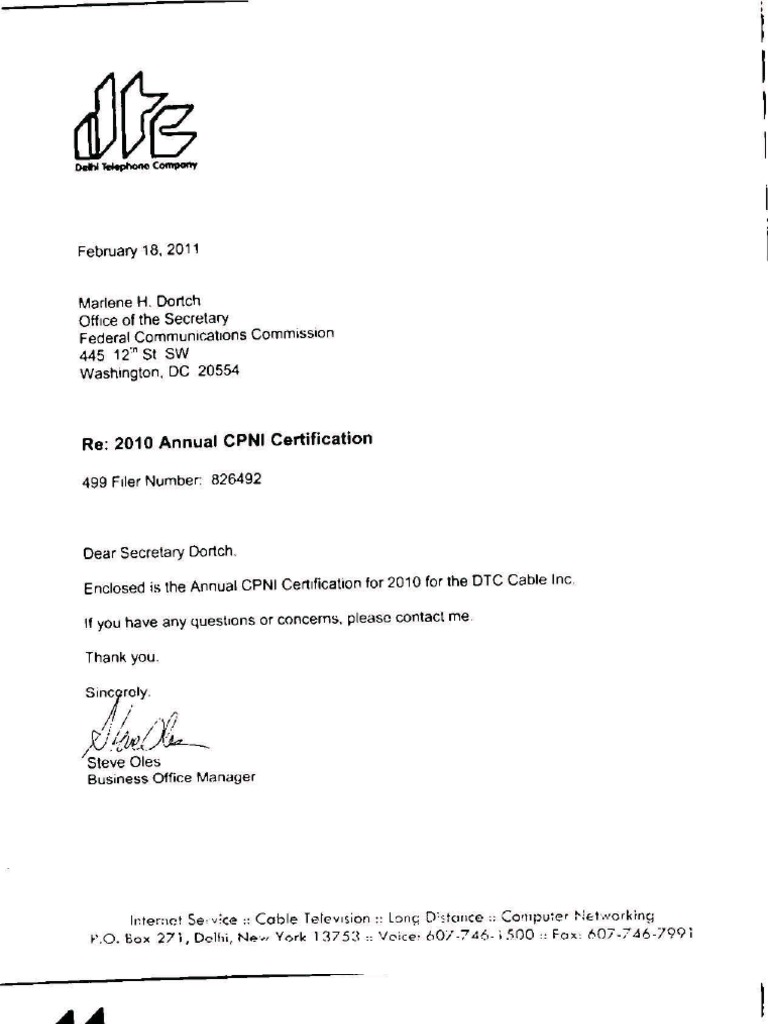 DTC Cable Inccpnidtc826492 | PDF | Telecommunications | Business