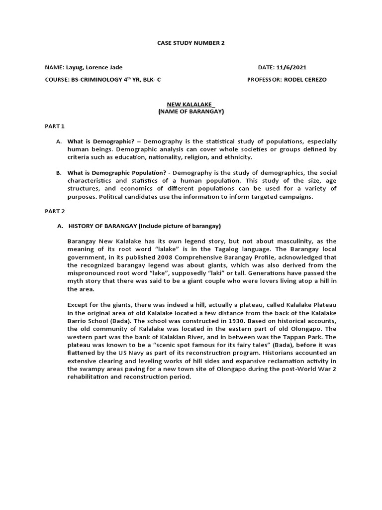 Case Study Number 2 LJ | PDF | Demography | Protestantism