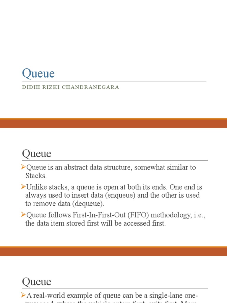 Queue: Didih Rizki Chandranegara | PDF | Queue (Abstract Data Type) | Array Data Structure