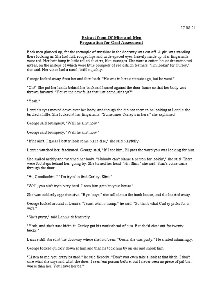 Extract of Mice and Men | PDF