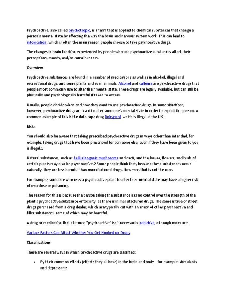 Understanding Psychoactive Substances: An In-Depth Look at How Drugs ...