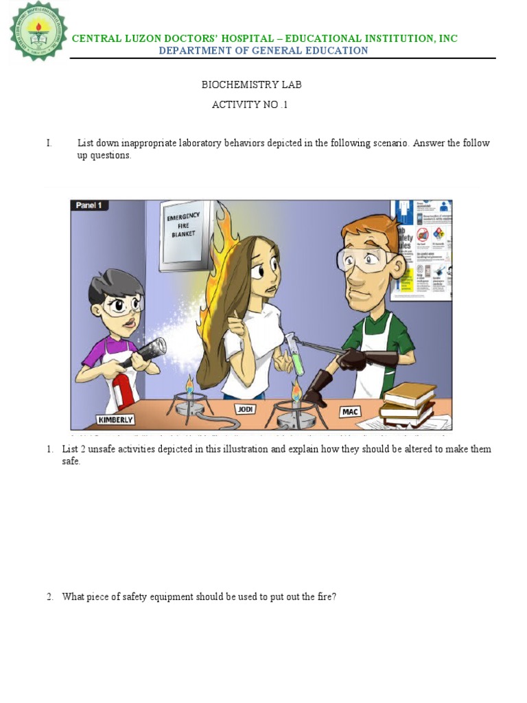 Activity #1 Lab. Safety Rules | PDF