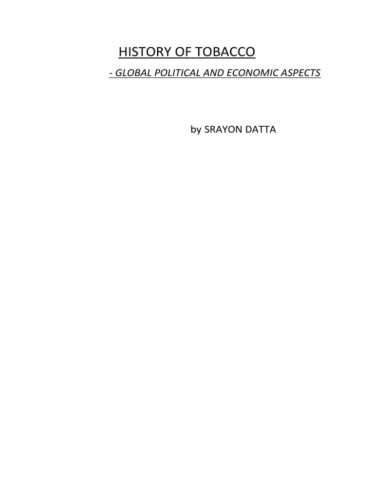 History of Tobacco | PDF | Globalization | Tobacco