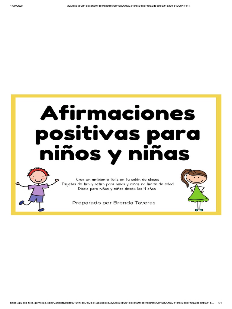 Afirmaciones Positivas para Niños | PDF | Games & Activities | Computers