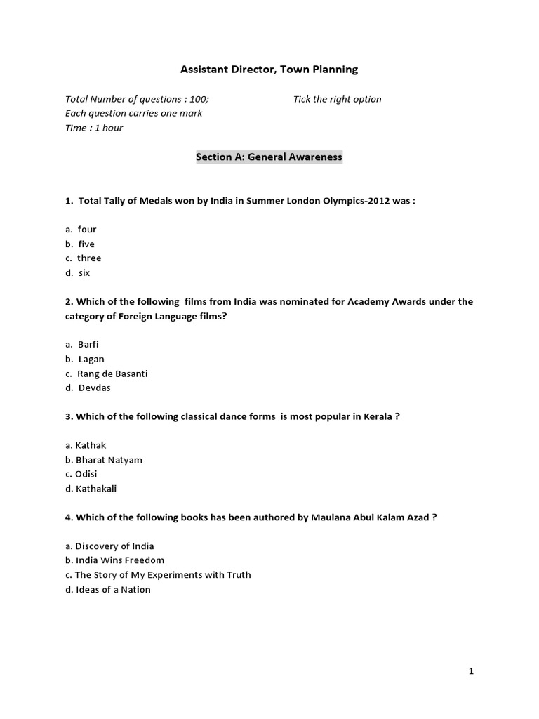 Assistant Director, Town Planning | PDF | Real Estate Appraisal ...