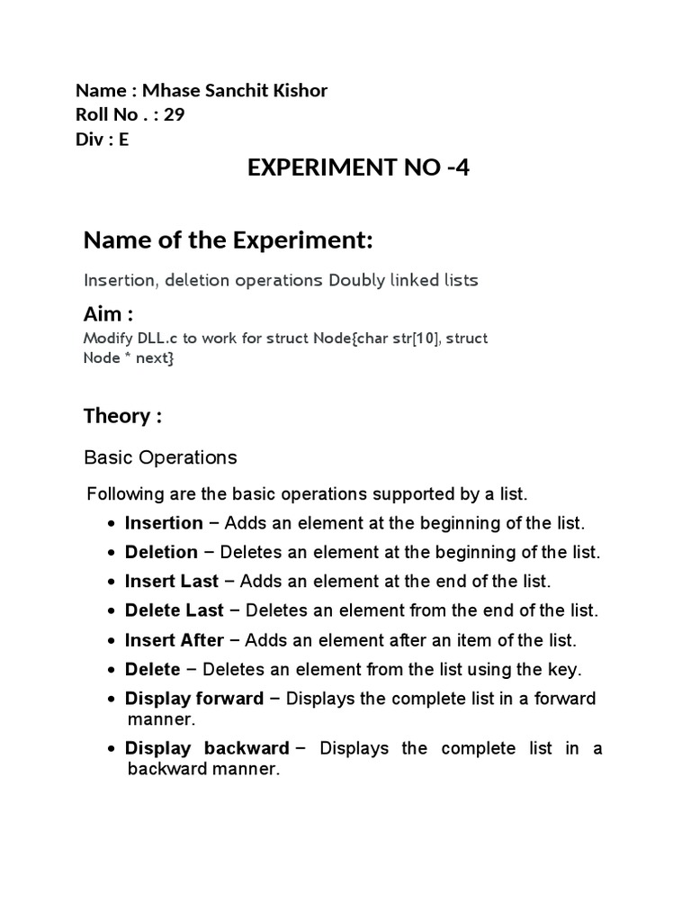 DSA Exp 4, Mhase Sanchit Kishor, Roll No. 29, Div E | PDF | Computer Programming | Algorithms ...