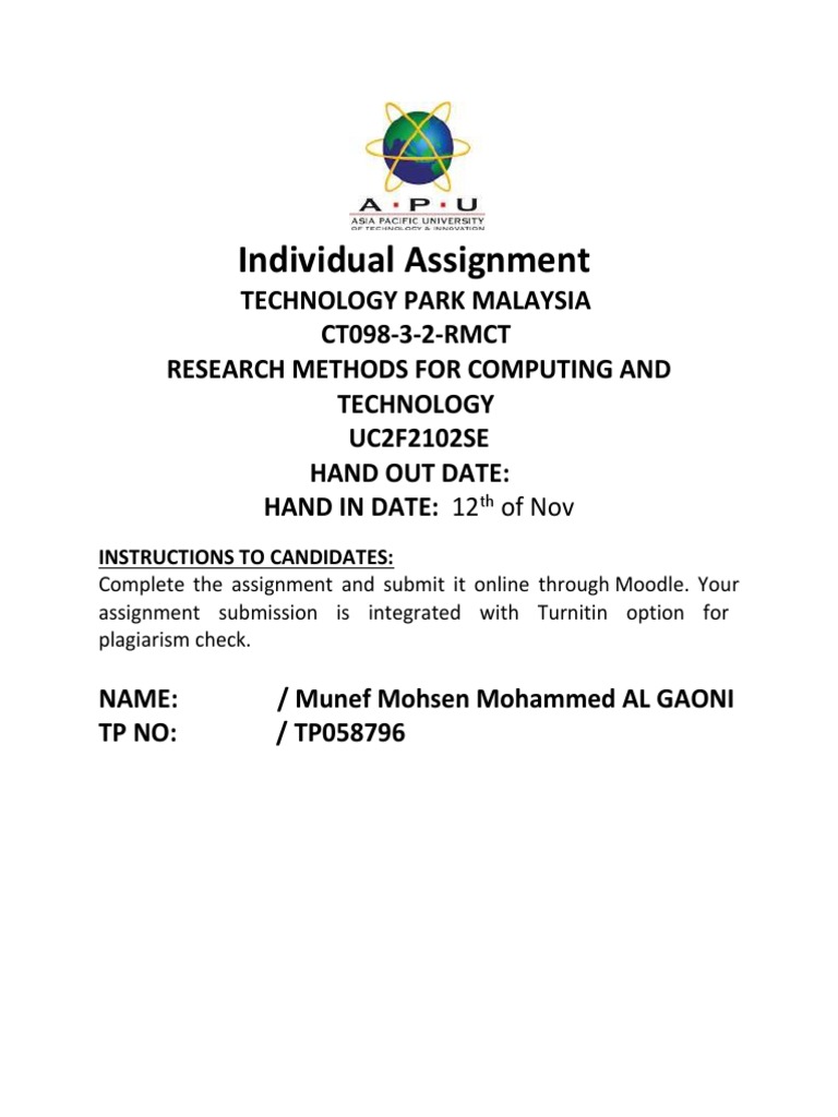 RMCT Assignment | PDF | Questionnaire | Cognition