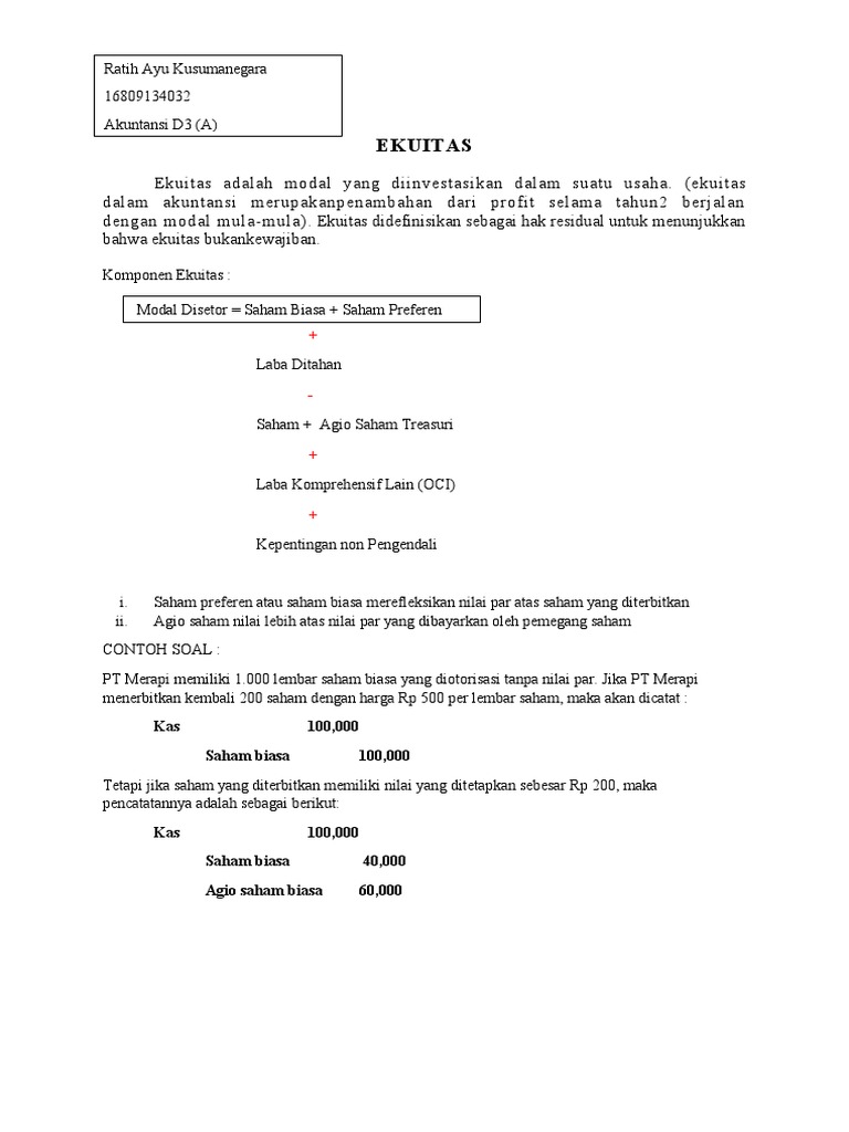 Ratih Ekuitas | PDF