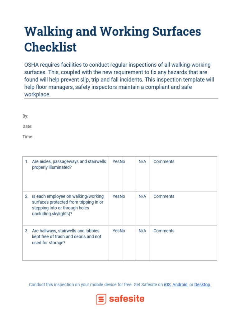 Walking-Working-Surfaces Safety Examples | PDF | Stairs | Aisle