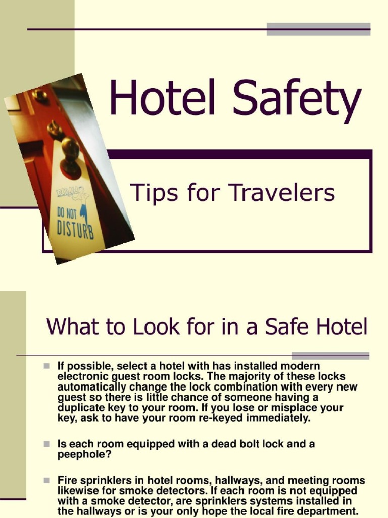 Hotel Safety Tips | PDF
