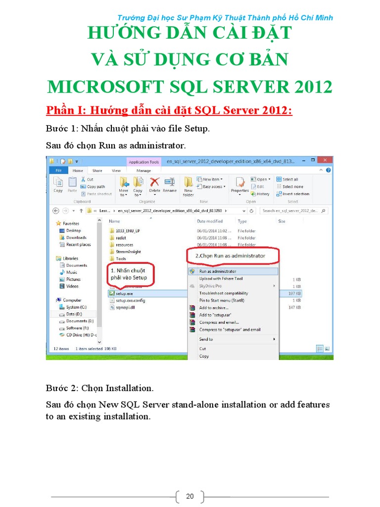 Huong Dan Cai Dat Va Su Dung Co Ban SQL Server 2012 | PDF