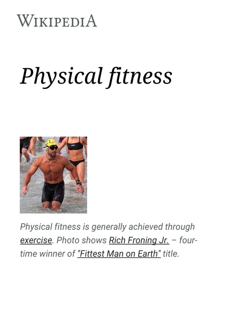 Physical Fitness - Wikipedia | PDF | Physical Fitness | High Intensity ...