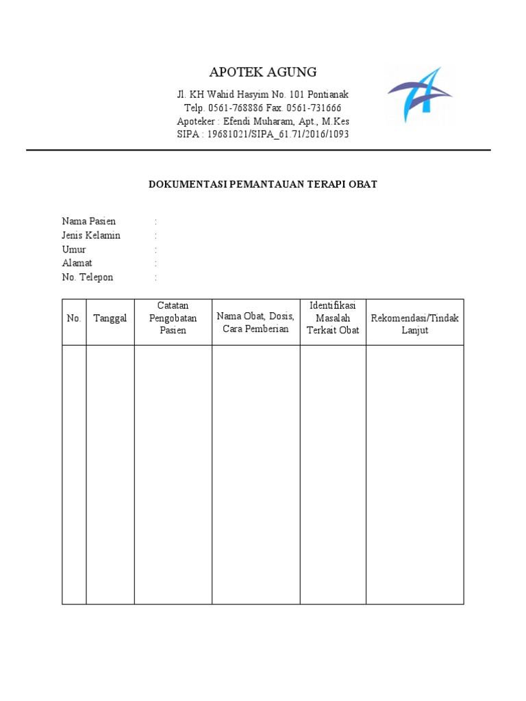 Formulir Pemantauan Terapi Obat | PDF