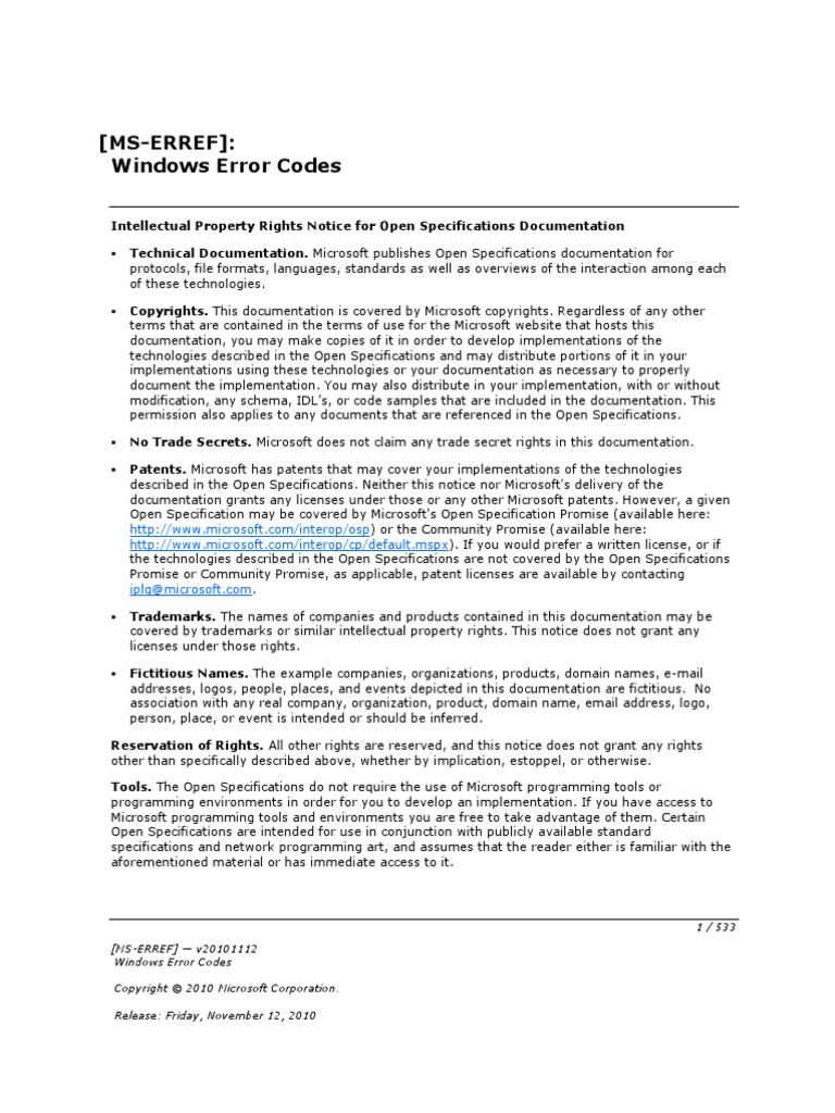 MS Erref | PDF | Specification (Technical Standard) | Component Object Model
