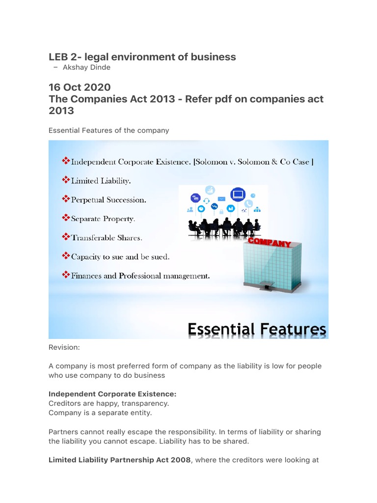 LEB 2 - Legal Environment of Business | PDF | Law | Limited Liability ...