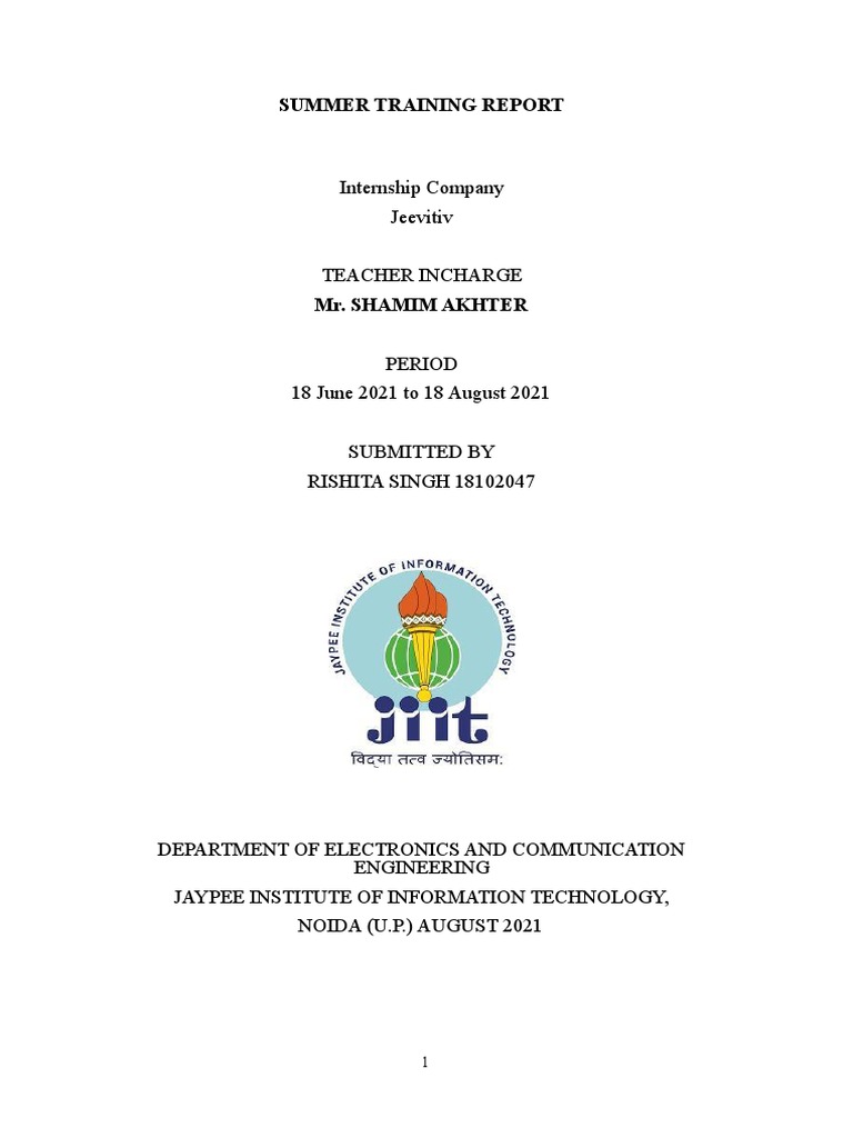 Summer Training Report | PDF | Java Script | Document Object Model