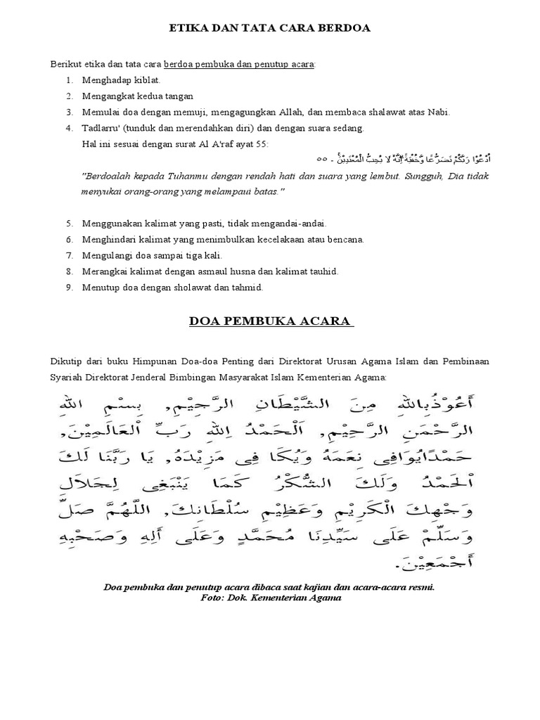 Etika Dan Tata Cara Berdoa | PDF