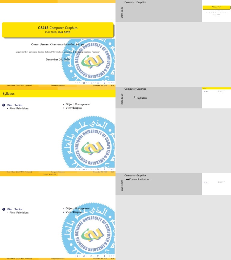 CS418 Computer Graphics Syllabus Fall 2019 2020 | PDF | Polygon ...