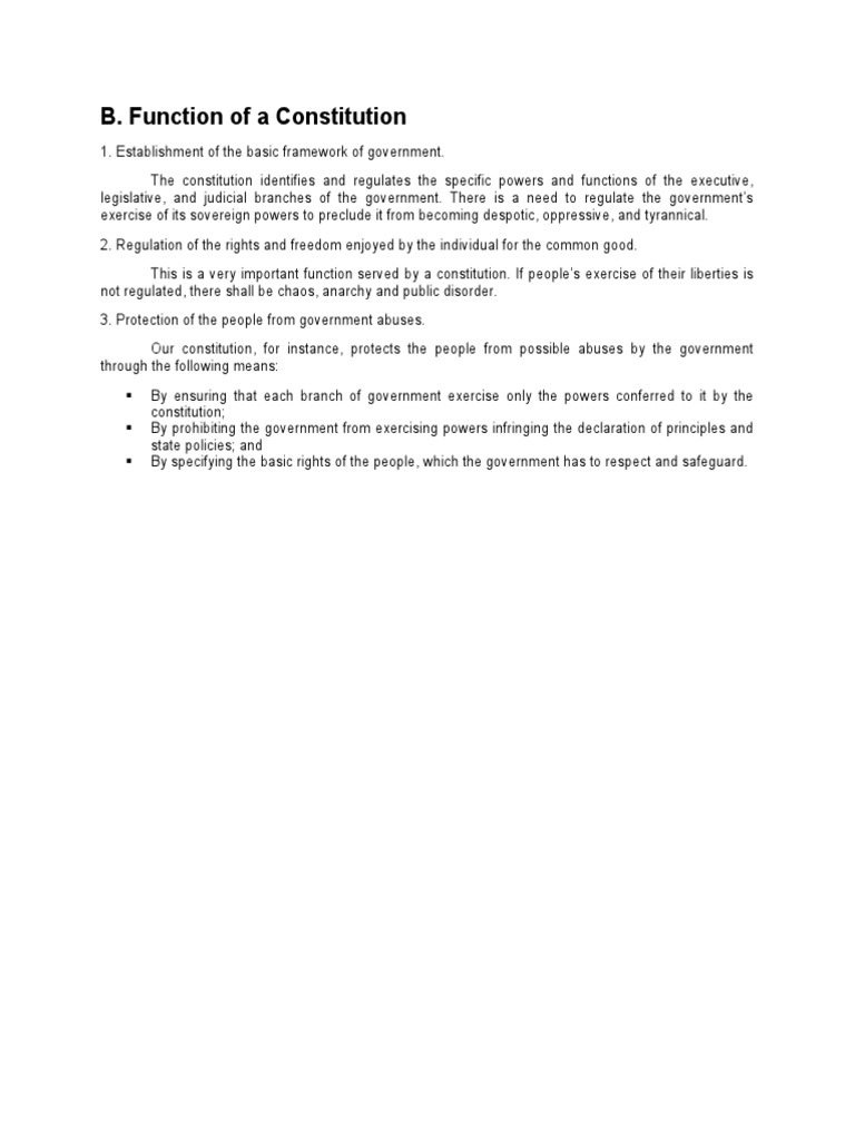 B. Function of A Constitution | PDF