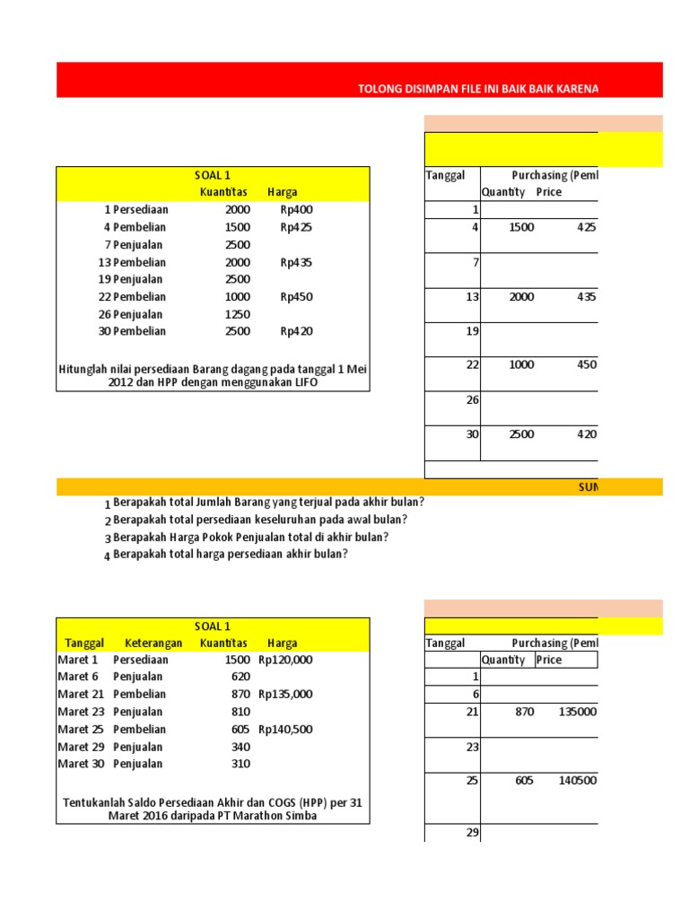Analisis Persediaan dan HPP LIFO FIFO | PDF