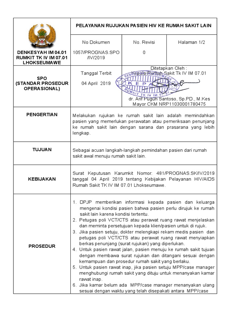 Spo Rujukan Hiv | PDF